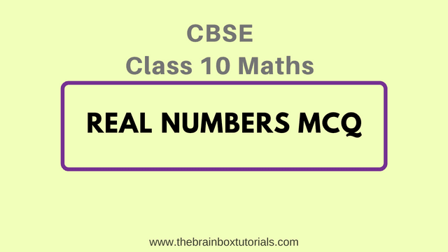 CBSE Class 10 Maths Real Numbers MCQ Test The Brainbox Tutorials CBSE Class 10 Maths Real Numbers MCQ Test The Brainbox Tutorials